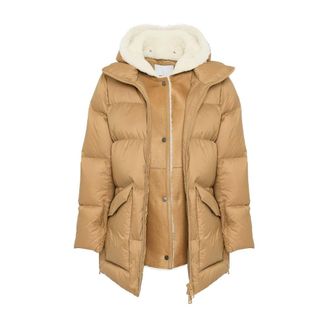 Yves Salomon Femme, Vestes, Brun, Taille: 36 FR Sweat &agrave; Capuche Marron &agrave; Fermeture &Eacute;clair