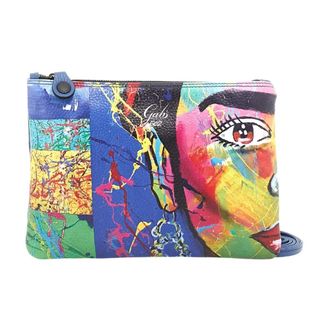 Gabs Schwarze Lederschultertasche mit blauem Druck - - Bags - Damen - Mehrfarbig - ONE SIZE