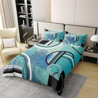 Generic Housse de Couette 220x240 Style Moderne Parure de Lit 2 Personnes Enfants et Adultes 3 Pi&egrave;ces Housse Couette en Microfibre Douce Imprim&eacute; 3D avec 2 Tai