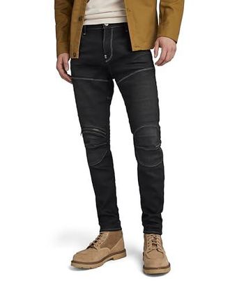G-Star RAW Jean Superslim 5620 pour Homme avec Fermeture éclair au Genou Gris, Dark Aged Black, 30W x 32L
