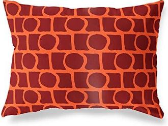 Bonamaison Le Jardin du Lin Kissen Zierkissenbezug Orange-Bordeaux Kissenbezug, Weich Bequem, Für Zuhause Autos Büro Sofa Wohnzimmer Couch Schlafzimmer Dekor, 35