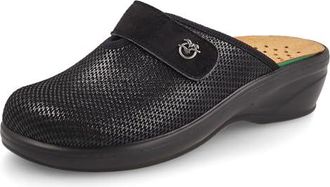 FLY FLOT Femme Ciabatta Donna Microfibra Elasticizzata, Strappo Regolabile, Sottopiede in Pelle Estraibile, Suola 5cm Mule, Noir, 36 EU