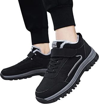 Generic Chaussures d&eacute;contract&eacute;es pour homme avec doublure en polaire - Antid&eacute;rapantes - Pour la marche et le trekking - Chaussures dext&eacute;rieur &agrave; lacets pour te