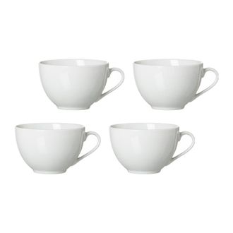 Ritzenhoff & Breker Bianco Cappuccinotassen 4er Set, Porzellan, Wei&szlig;