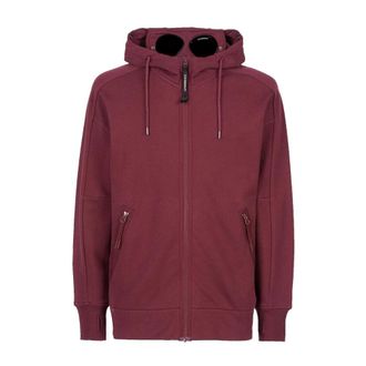 C.P. Company C.p. Company - SweaT-shirt &agrave; capuche Goggle en molleton Diagonal Raised - Homme - Sweatshirts et sweats &agrave; capuche - Rouge - Taille: XL