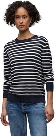 Street One Pull ray&eacute; Bleu Profond 36