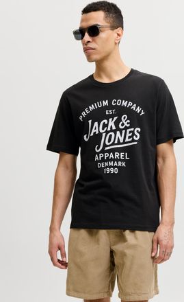 Jack & Jones T-Shirt JACK & JONES JPRBLUZANE SS TEE FST, Herren, Gr. XS, schwarz, Jersey, Obermaterial: 100% Baumwolle, bedruckt, regular fit normal, Rundhals, Shi