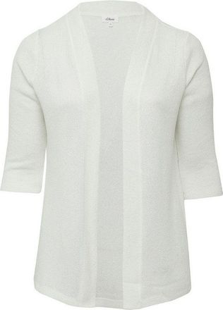 s.Oliver Cardigan Indoor-Jacke Cardigan aus Boucl&eacute;garn mit 3/4-&Auml;rmeln