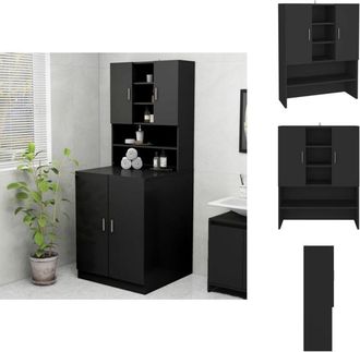 vidaXL Zubehör für Waschmaschinen und Wäschetrockner - Living Waschmaschinenschrank Schwarz 70,5x25,5x90 cm