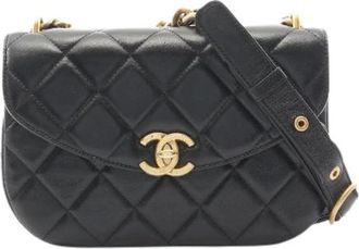 Chanel Sac bandouli&egrave;re Matelass&eacute; en cuir dagneau Pre-owned - Femme - Pre-owned - Noir - Taille: ONE Size