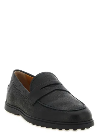 Tod's Hammered Calf Leather Loafer - Black