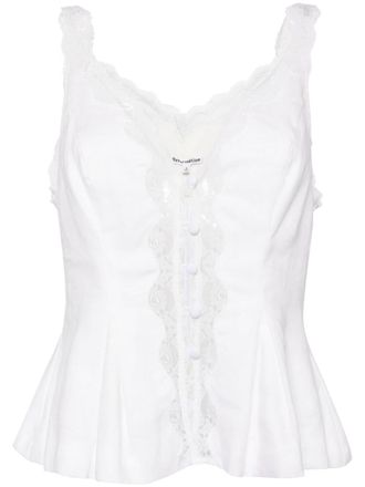 Reformation haut Josefina en lin - Blanc