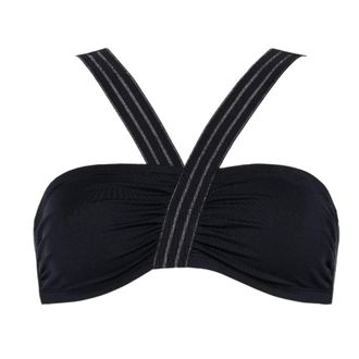 Eres Gestreiftes Cross-Strap Bikini-Oberteil - - Swimwear - Damen - Schwarzk - S