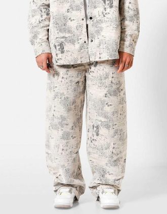 Sixth June Hose in Beige mit strukturiertem Paisleymuster-Neutral