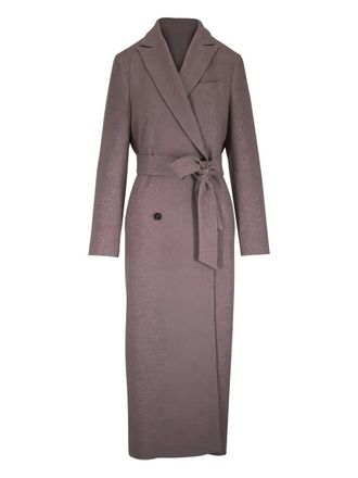 Kiton Gewickelter Mantel mit G&uuml;rtel - Braun