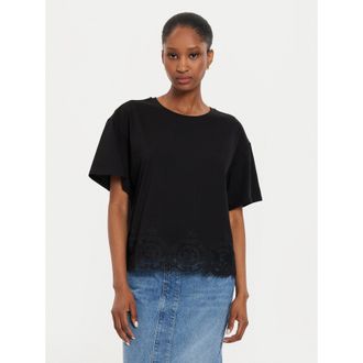 Twin-Set T-Shirt 242TP2510 Schwarz Loose Fit