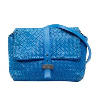 Bottega Veneta Pre-owned Gewebte Leder Schultertasche - - Pre-owned - Damen - Blau - ONE SIZE
