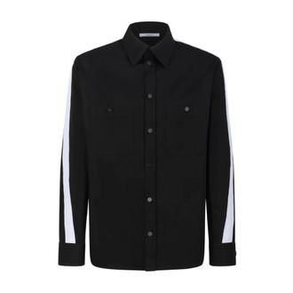 Givenchy Baumwoll-Overshirt mit Kontrast-Seitenbahnen - - Jackets - Herren - Schwarzk - L