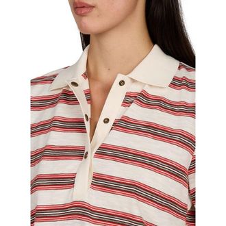 Moncler Polo ray&eacute; droit en coton