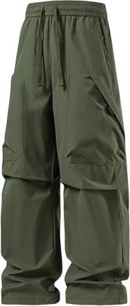 Generic Pantalon de jogging pour homme - Pantalon d&eacute;contract&eacute; pour homme - Coupe ample avec jambe droite pour un confort et un style &eacute;l&eacute;gant, Vert arm&eacute;e., 3XL