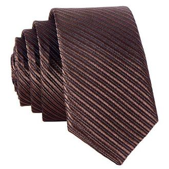 DonDon Cravate Homme étroit 5 cm fait à la main mat ou brillant à rayures 5 cm