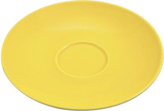 Ritzenhoff & Breker Doppio Kaffeeuntertasse, 1 St&uuml;ck, Sonnengelb, &oslash; 16 cm, Kaffee Unterteller mit farbigem Rand, Untere aus Porzellan, Sp&uuml;lmaschinengeeignet