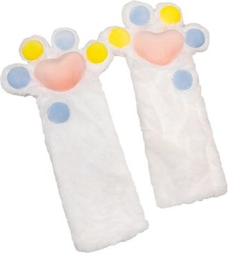 Generic Gants Pattes de Chat - Costume Doux Cosplay Hiver Moufles en Fourrure Mignon Ensemble daccessoires fantaisie de chat en peluche Ensemble cr&eacute;atif de dr