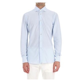 Borriello Camicia sartoriale bacchettata stretch - - Shirts - Herren - Blau - L