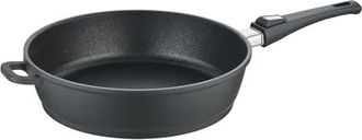 Berndes Schmorpfanne Vario Click 32 cm, Induktion, hoher Rand, Pfanne mit abnehmbarem Stiel, allherdtauglich, robuster Aluguss, antihaft beschichtet, Schwarz