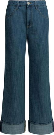 Shaft Jean large &agrave; passants de ceinture - Femme - Jeans - Bleu - Taille: W28