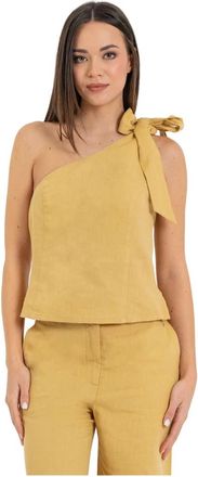 Kocca Femme, Tops, Jaune, Taille: 36 FR Haut asym&eacute;trique avec