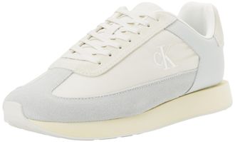 Calvin Klein Damen Retro Runner Laceup Wingt Mix Yw0Yw02061 Low Top, BEIGE (Dk Ecru/Pearl Grey/Marshmallow), 40 EU