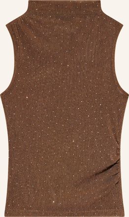 Luisa Cerano Luisa Cerano Top Mit Schmuckperlen braun