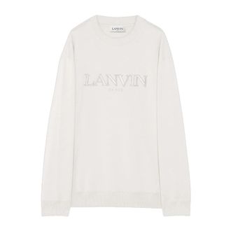 Lanvin Beige Sweatshirt Oversize Baumwolle Logo - - Sweatshirts & Hoodies - Herren - Beige - M