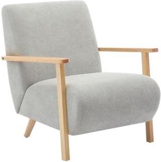 Vente-Unique Fauteuil en Tissu Gris et Bois JULOMO