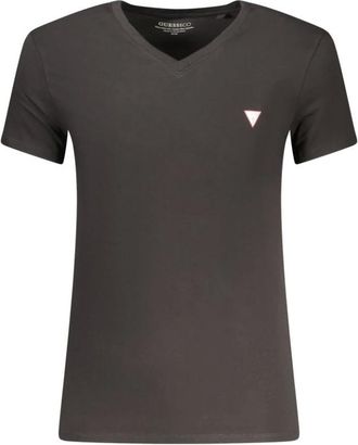 Guess Homme, Tops, Noir, Taille: XS T-shirt &agrave; col en V