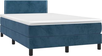vidaXL Vidaxl Letto A Molle Con Materasso E Led Blu Scuro 120x200cm