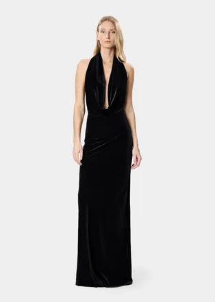 Amazu&igrave;n Womens Long Dress Venus Black Polyamide