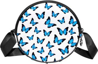 Generic Petit sac &agrave; bandouli&egrave;re circulaire pour femme, petit sac &agrave; bandouli&egrave;re avec fermeture &eacute;clair, bretelles r&eacute;glables, sac &agrave; main rond d&eacute;contract&eacute; pour fe