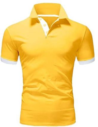 Generic Prime Deals T-Shirt &agrave; Manches Courtes et col Montant pour Hommes, Mode d&eacute;contract&eacute;e, Blocage de Couleur, Sport Chemises Tunique Homme Manches Courtes 