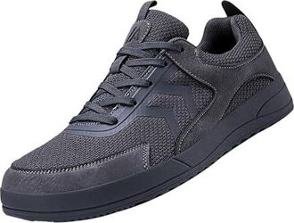 Generic Mode &eacute;t&eacute; et automne d&eacute;contract&eacute; hommes plat l&eacute;ger maille respirant couleur unie baskets chaussettes, gris, 7.5 UK 3X-Narrow