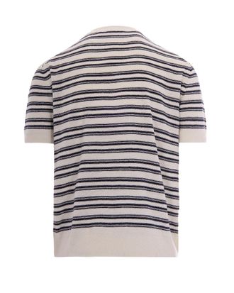 Paolo Pecora Mens T-Shirt Striped Silk Multicolour T-Shirts And Polos