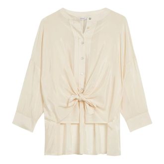 Summum Femme, Blouses et Chemises, Beige, Taille: 40 FR Blouse en Viscose et Coton