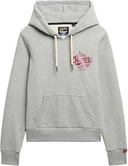 Superdry Sweat &agrave; capuche Athletic Metallic pour femme, Gris m&eacute;lang&eacute;, 40