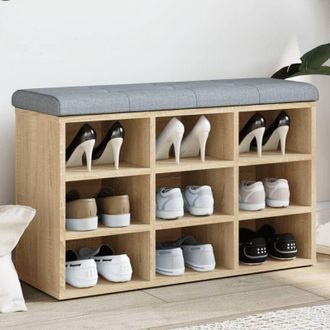 vidaXL vidaXL Banc &agrave; chaussures ch&ecirc;ne sonoma 82x32x50 cm bois