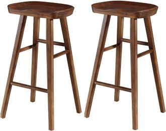 Generic Industrielle Barhocker in Tresenh&ouml;he mit Holzsitz und Fu&szlig;st&uuml;tze, 66/76 cm hoch, f&uuml;r K&uuml;chentheke, Hausbar, Esszimmer