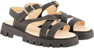 Ulla Popken Damen Trekking-Sandalen, Profilsohle, Weite H Sandalette, schwarz, 39 EU