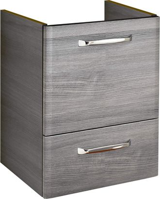 PELIPAL Waschtischunterschrank Quickset 328 in Graphit Struktur quer Nachbildung, 40 cm breit | Waschtischunterschrank ohne Waschbecken mit 1 T&uuml;r und 1 Schubk