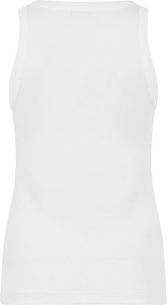 Vince Ribbed Cotton-Modal Tank Top - White