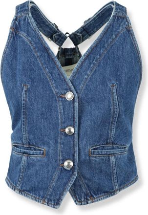 Sportmax Femme, Tops, Bleu, Taille: 38 FR Dama Gilet